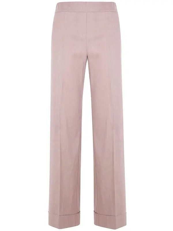 D.exterior Changing Linen Straight Trousers - Brown