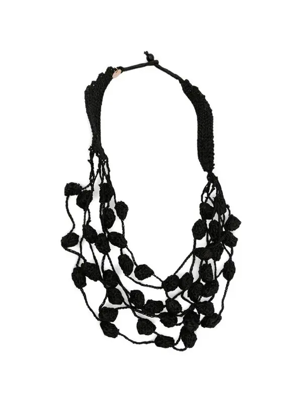 Liviana Conti Ethel Raffia Necklace - Black