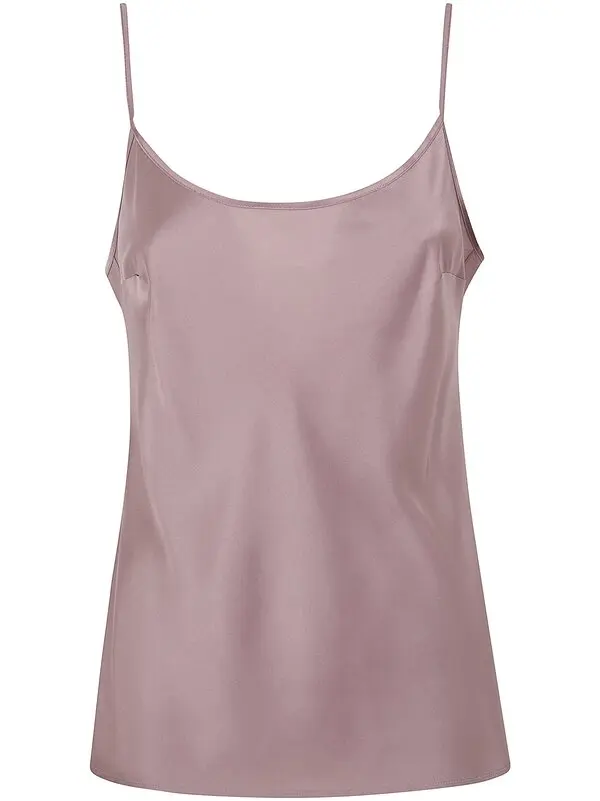 D.exterior Fluid Satin Top - Brown