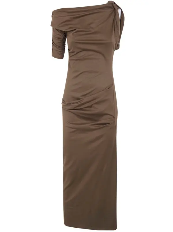 Jacquemus La Robe Drapeado Long Dress - Green