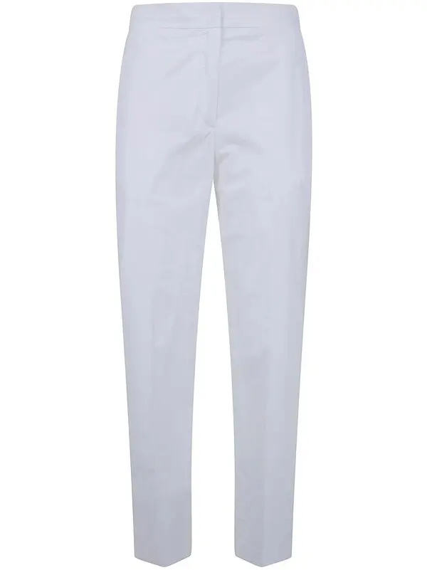 Seventy Popeline Fine Cotton Stretch Trousers - White