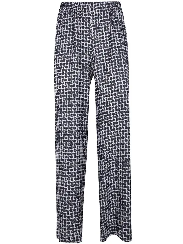 LAURA URBINATI Wide Leg Silk Trousers