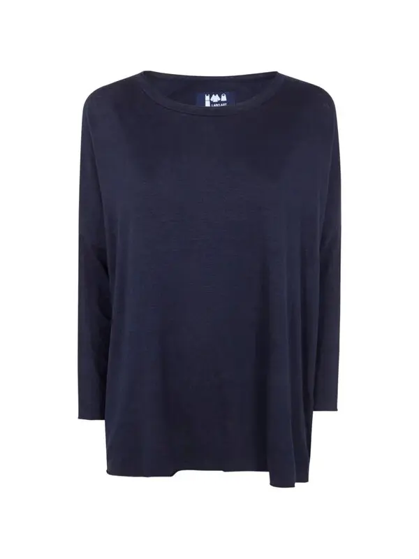 Labo.art Ata Lieto Linen Round Neck Sweater - Blue