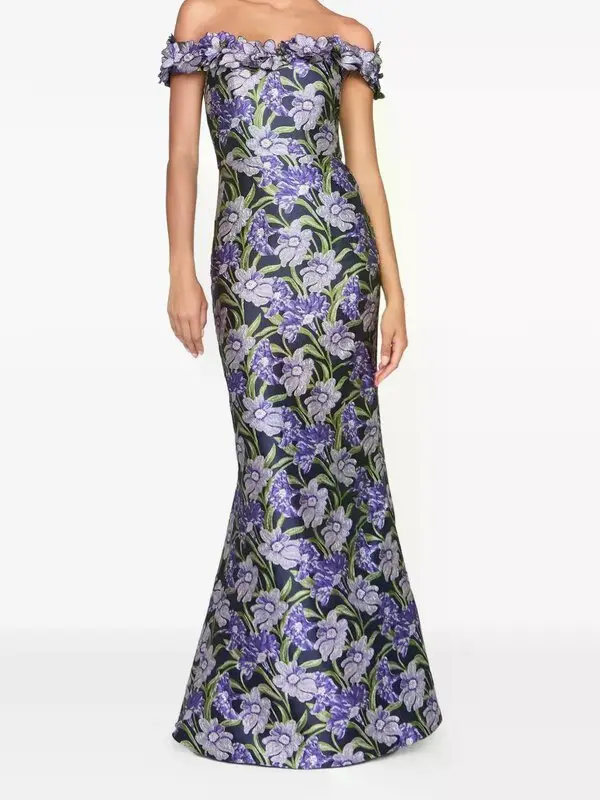 Theia Olyssia Floral-print Maxi Dress