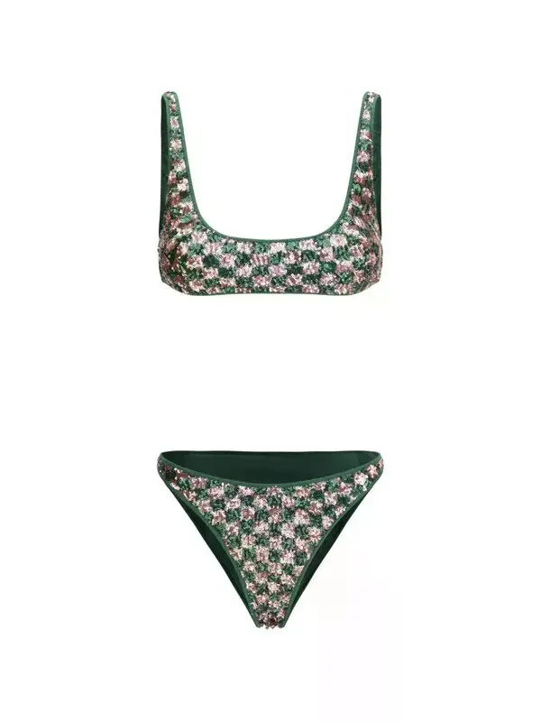 Oseree Sequined Bikini - Green