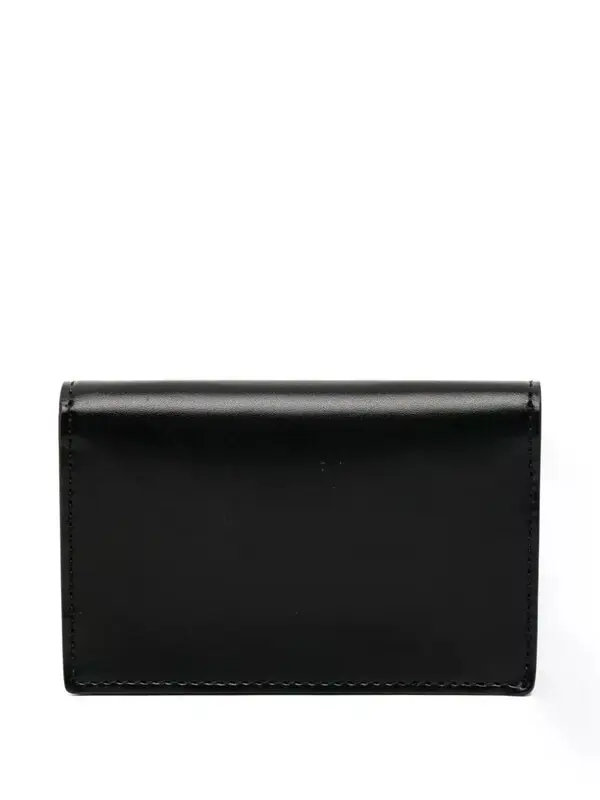 AGNES B. Ava Leather Card Case Wallet - Black