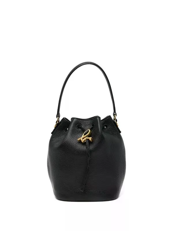 AGNES B. Drawstring Leather Bucket Bag