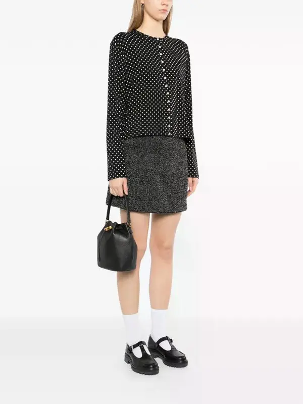 AGNES B. Drawstring Leather Bucket Bag