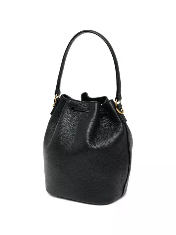 AGNES B. Drawstring Leather Bucket Bag