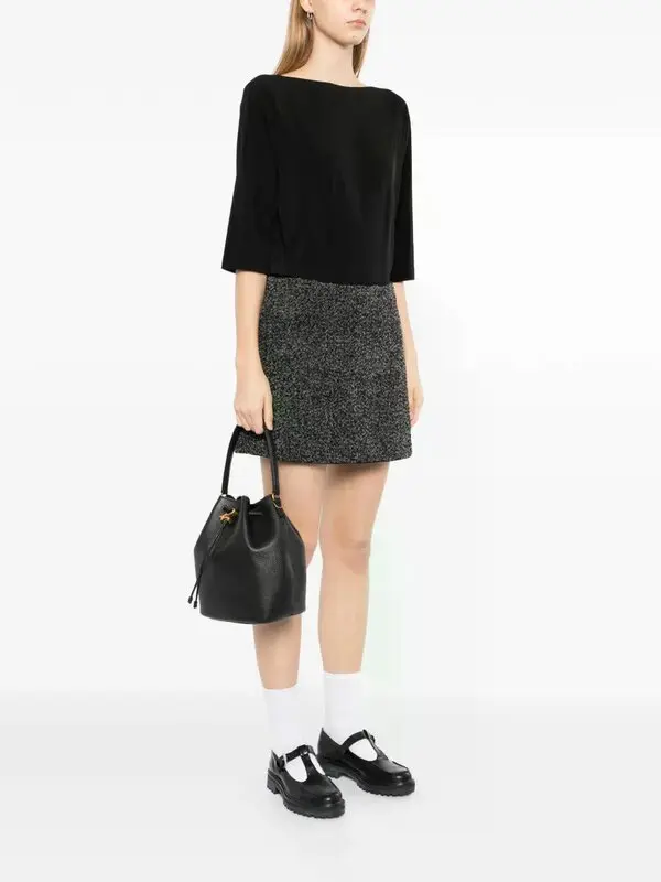 AGNES B. Drawstring Leather Bucket Bag