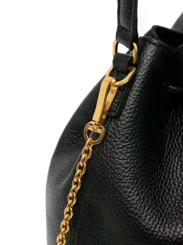 AGNES B. Drawstring Leather Bucket Bag