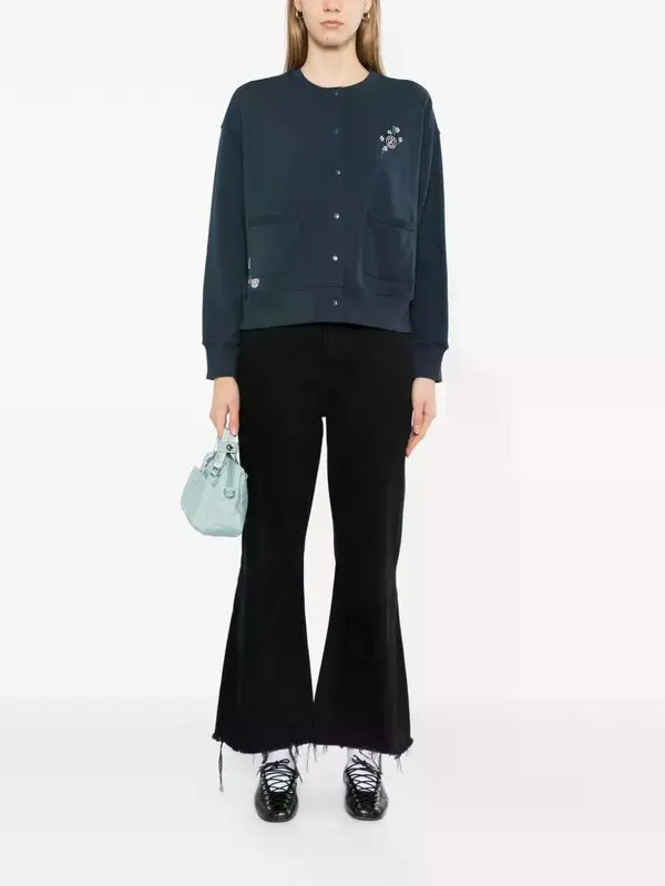 AGNES B. Floral Embroidered Cardigan