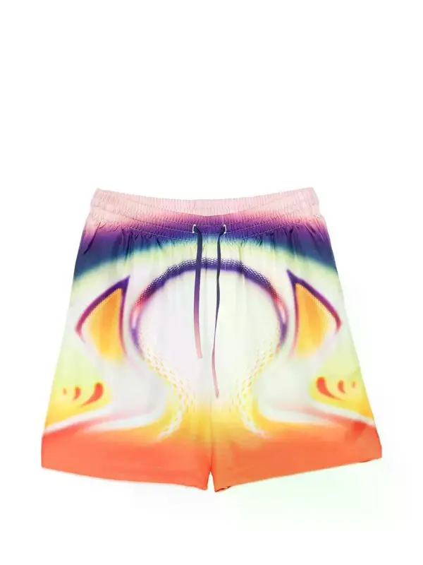 Casablanca Dyed-effect Drawstring Shorts - Orange