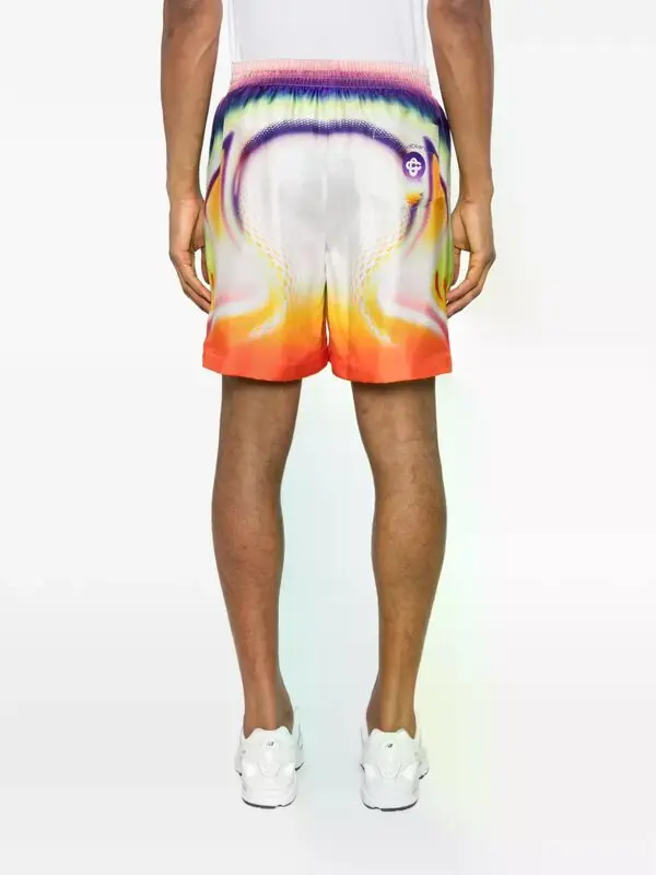 Casablanca Dyed-effect Drawstring Shorts - Orange