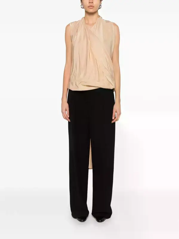 Carven Tie-neck Sleeveless Blouse
