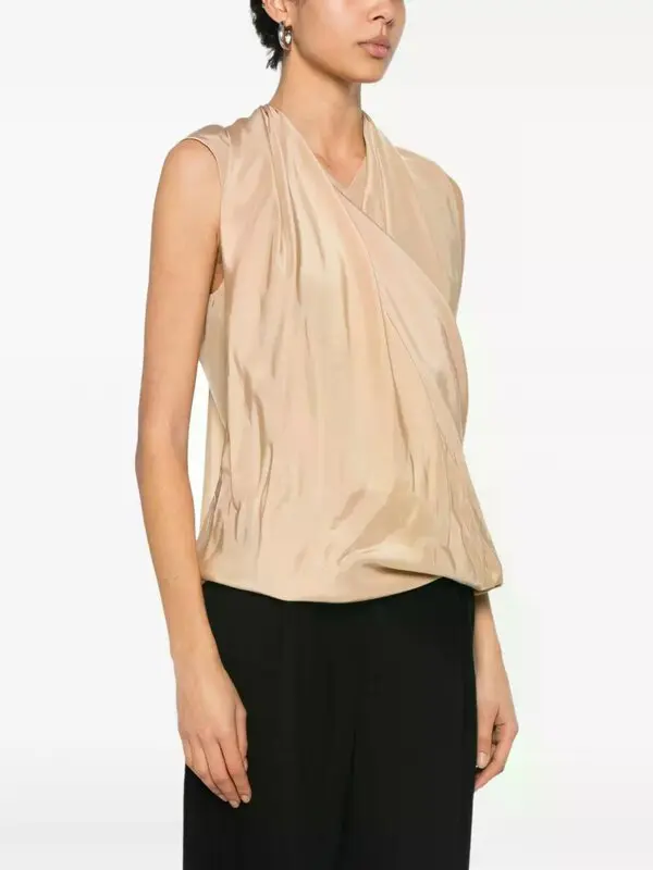 Carven Tie-neck Sleeveless Blouse
