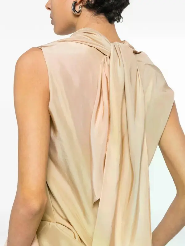 Carven Tie-neck Sleeveless Blouse