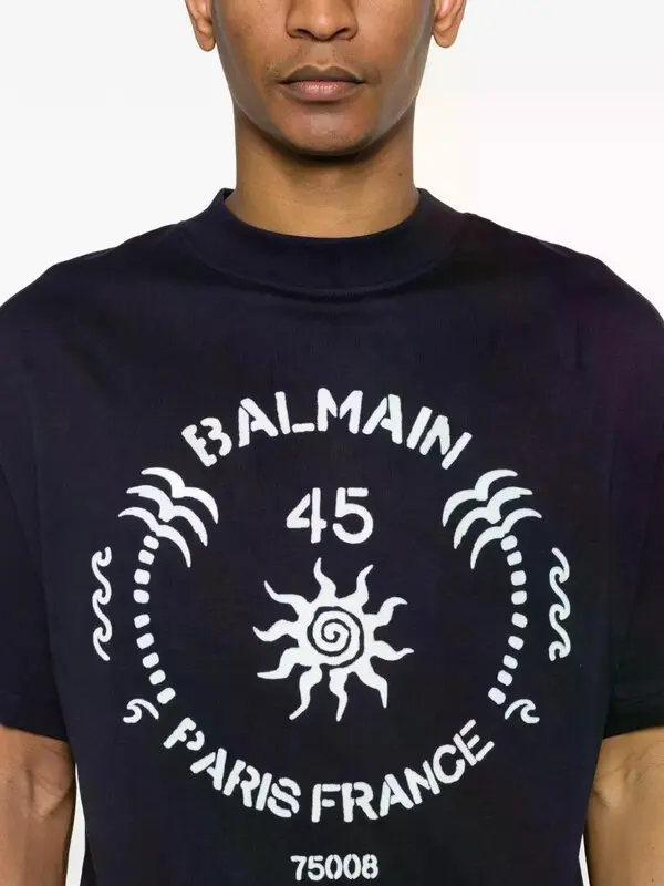 Balmain Graphic-print T-shirt - Blue