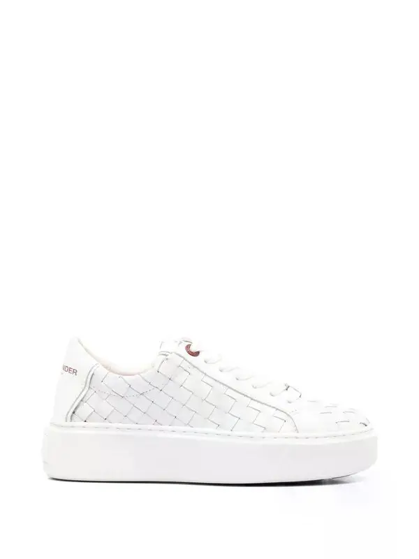 ALEXANDER SMITH London High Woven-leather Sneakers - White