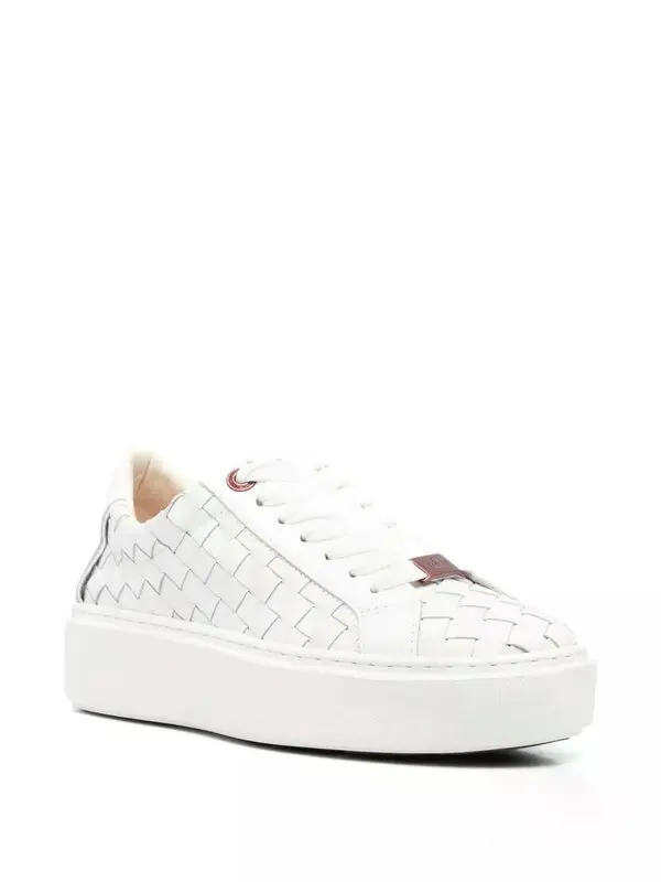ALEXANDER SMITH London High Woven-leather Sneakers - White