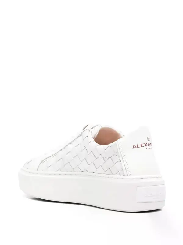 ALEXANDER SMITH London High Woven-leather Sneakers - White