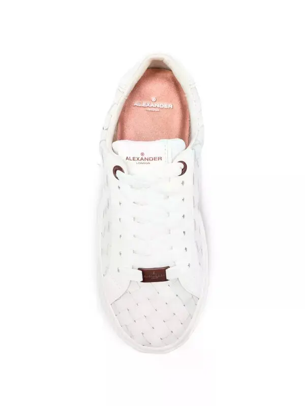 ALEXANDER SMITH London High Woven-leather Sneakers - White