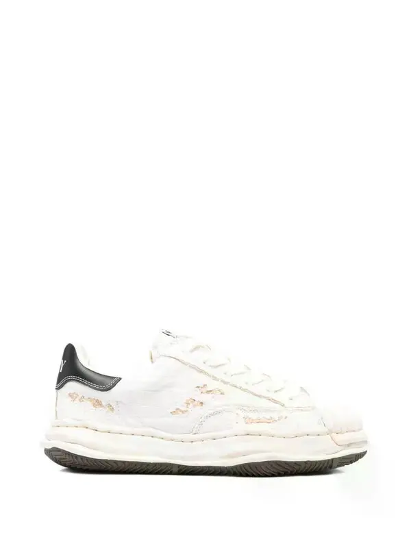 Mihara Yasuhiro Ripp-effect Lace-up Sneakers - White
