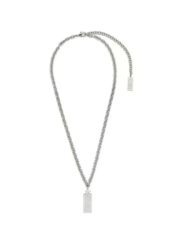 MAISON MARGIELA Plaque Pendant Necklace - Silver