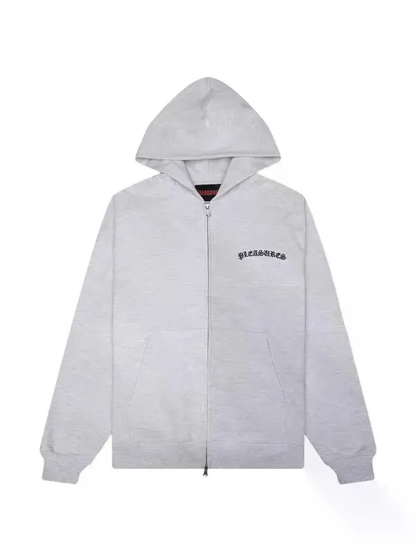 PLEASURES Zip Embroidered Hoodie
