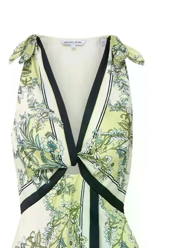 Veronica Beard Kaliza Tie-strap Floral Midi Dress - Neutrals