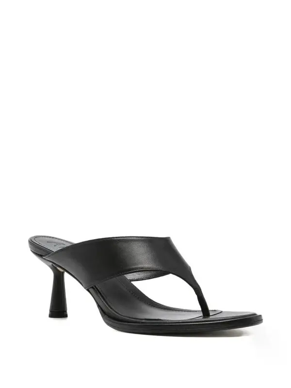 AeydĒ Olenna Leather Heel Sandals - Black