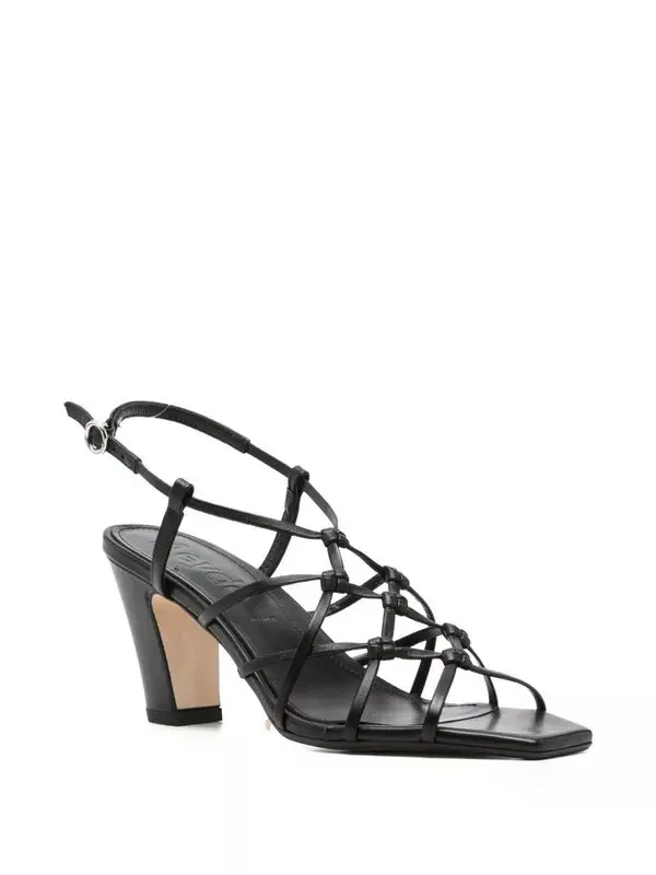AeydĒ Acacia Nappa Leather Heeled Sandals - Black