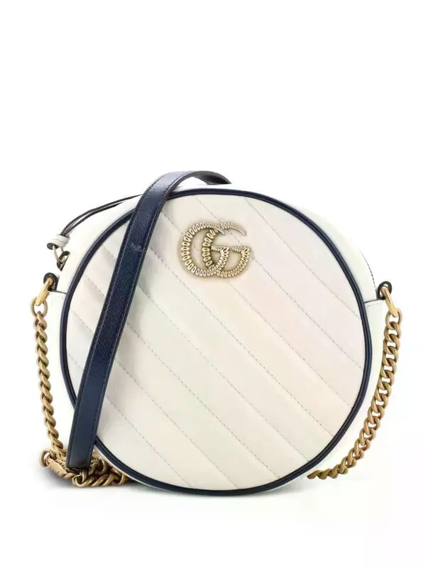Gucci Gg Marmont Round Mini Crossbody Bag - Blue