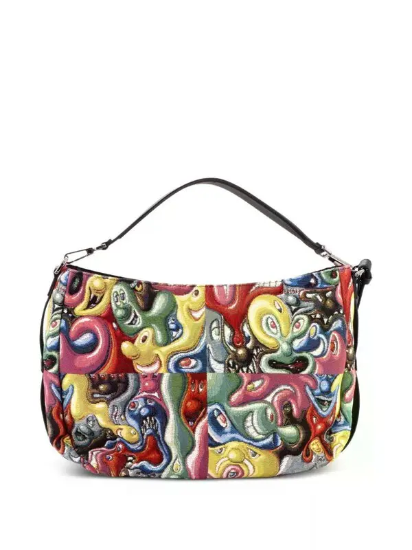 Dior Kenny Scharf Saddle Soft Bag Jacquard Printed Canvas Crossbody Bag - Multicolour