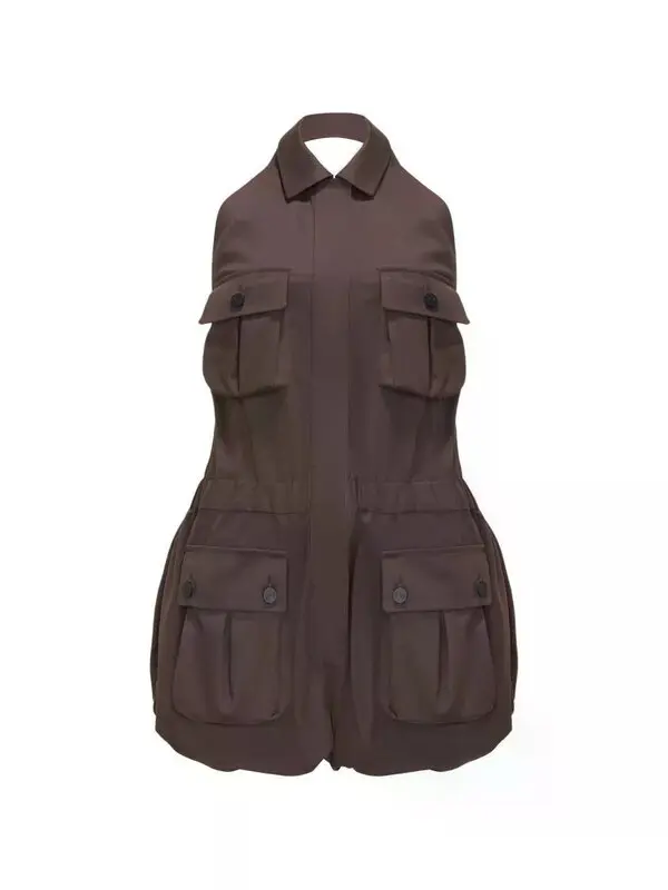 THE MANNEI Collared Jumpsuit - Brown