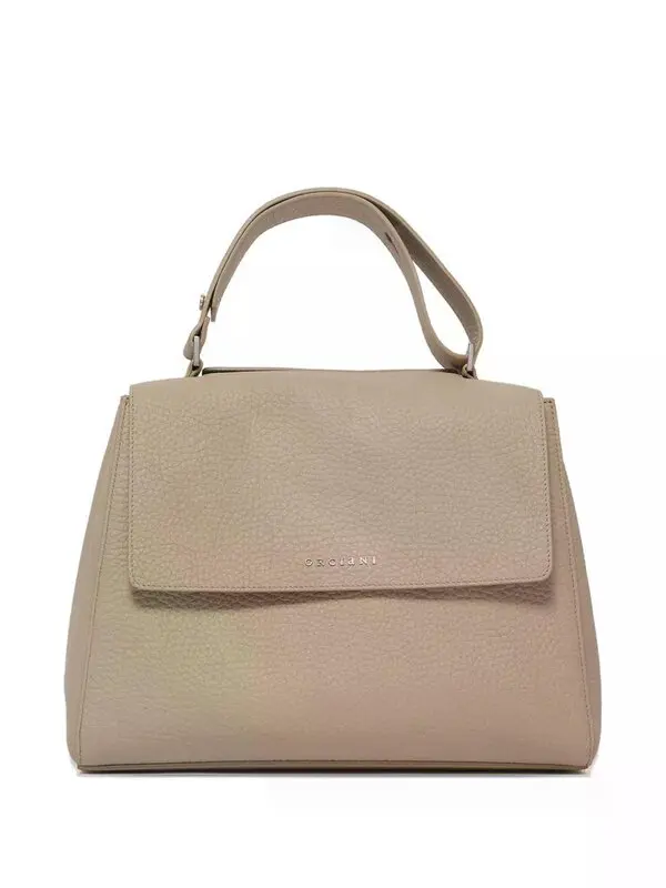 ORTIGNI Sveva Medium Tote Bag With Logo Appliqu - Neutrals