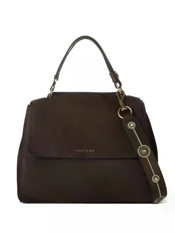 ORTIGNI Sveva Embellished Medium Tote Bag - Brown
