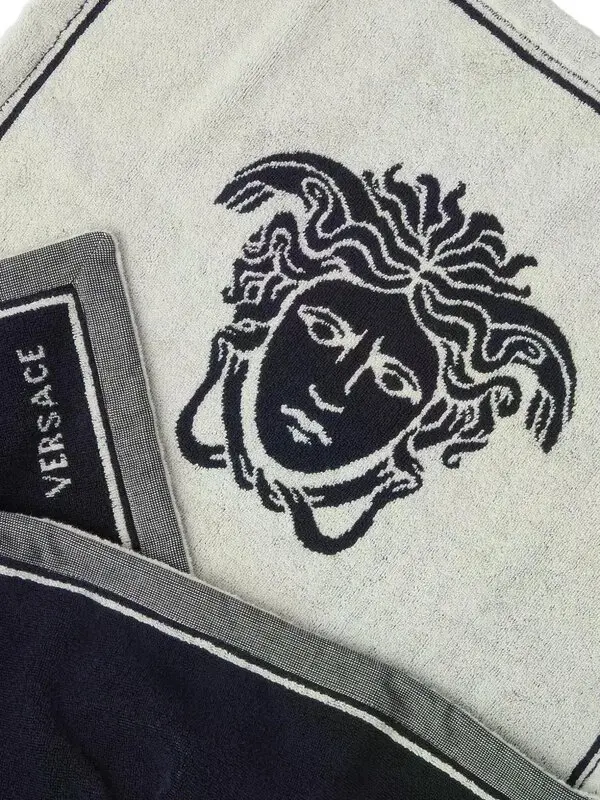 Versace Jacquard Bath Towel - Blue