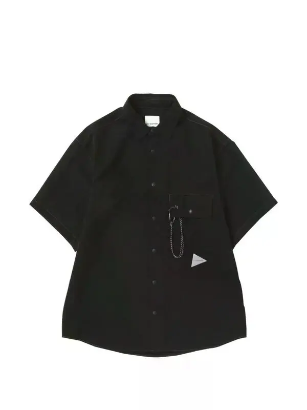 AND WANDER Flap-pocket Short-sleeve Shirt