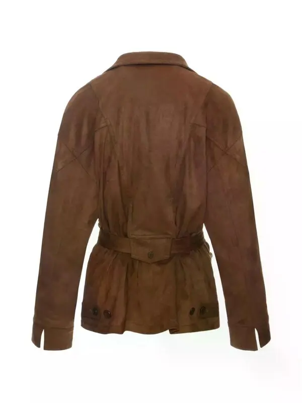 URBANCODE Belted Patch-pockets Jacket - Brown