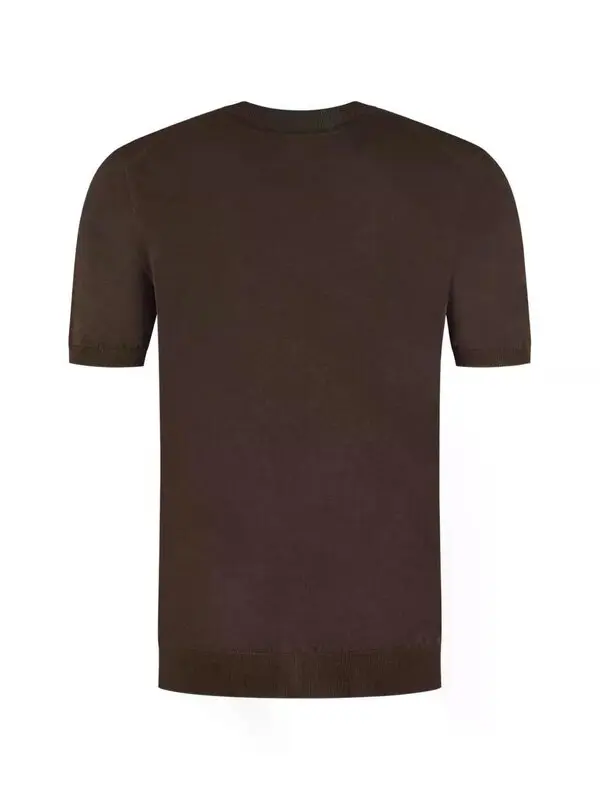 SLOWEAR Short-sleeved Crew-neck Sweater - Brown