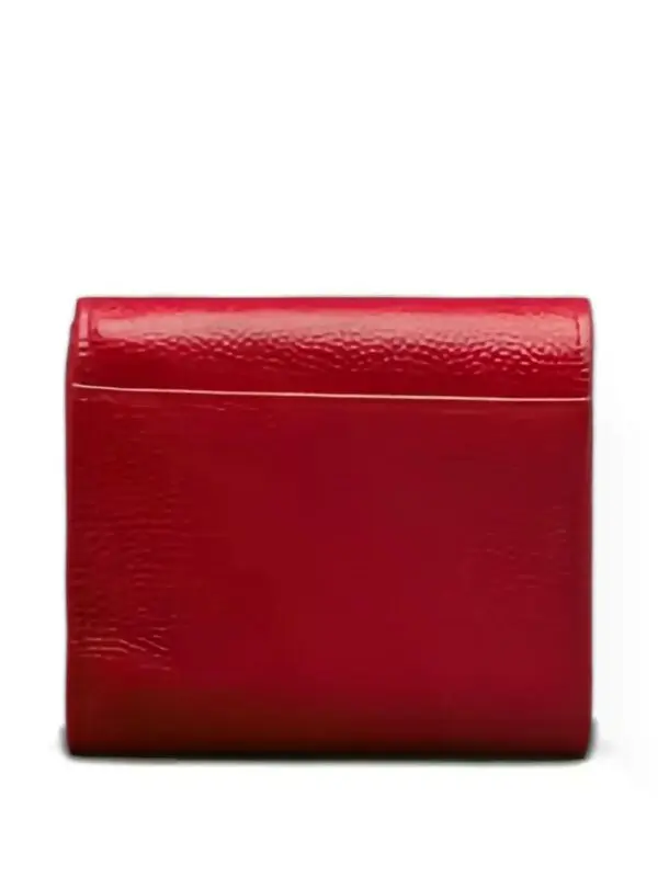 Thom Browne Pebble-grain Coin Compartment Small Purse - Red