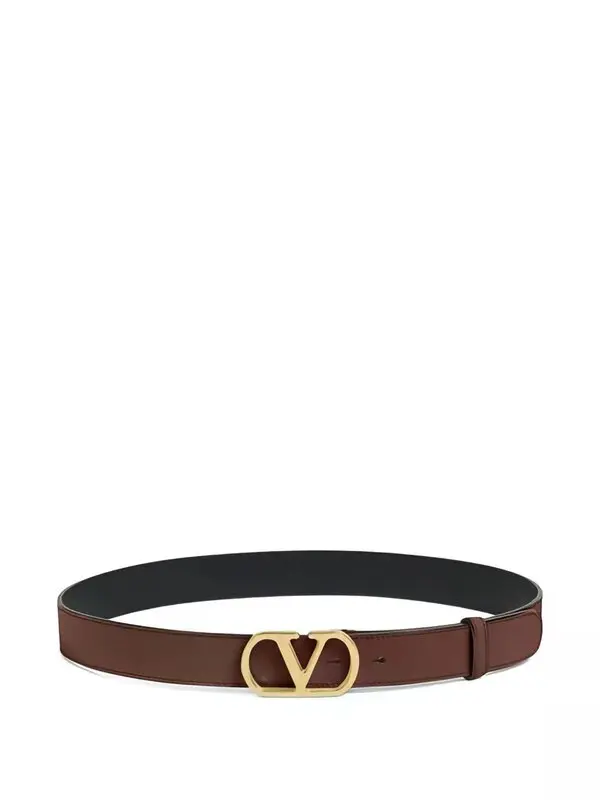 Valentino Garavani Vlogo Signature Leather Belt - Brown