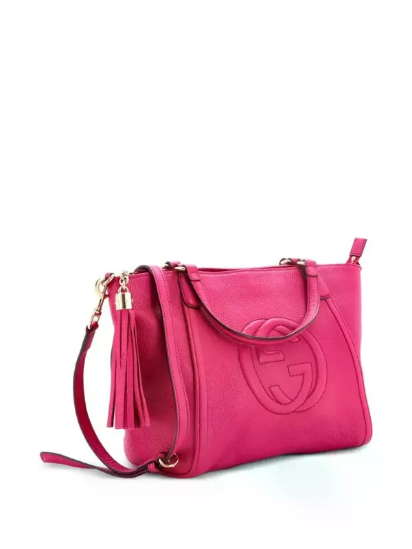 Gucci Soho Convertible Top Handle Leather Satchel - Pink