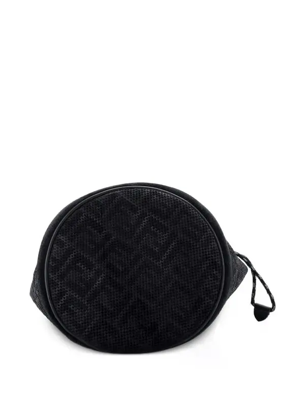 Fendi Mon Tresor Zucca Canvas Small Bucket Bag - Black