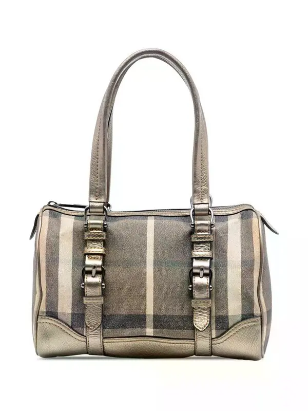 Burberry Smoke Check Boston Bag - Brown