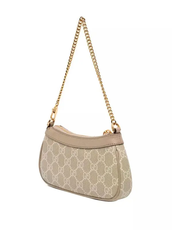 Gucci Small Gg Supreme Ophidia Shoulder Bag - Brown
