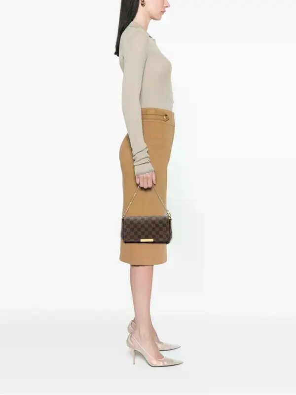 LOUIS VUITTON 2015 Damier Ebene Favorite Pm Satchel - Brown