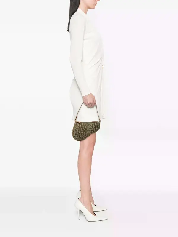 Dior 2001 Diorissimo Canvas Saddle Pochette Shoulder Bag - Green