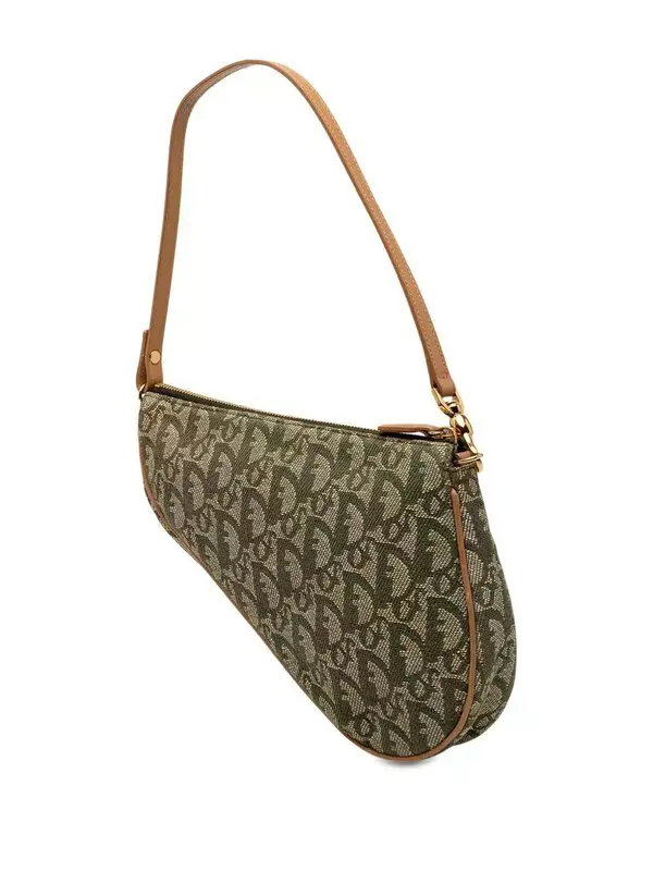 Dior 2001 Diorissimo Canvas Saddle Pochette Shoulder Bag - Green